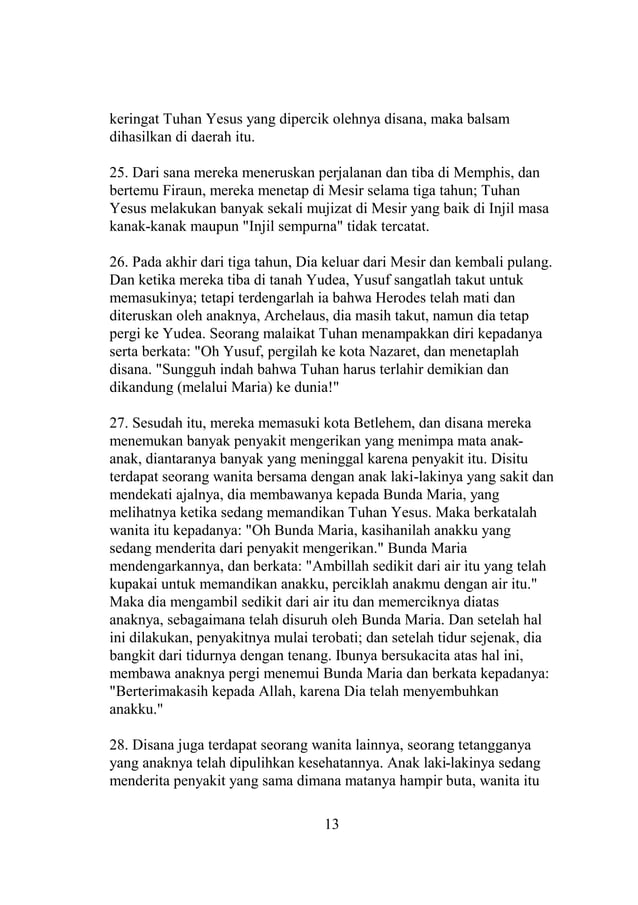 Injil bahasa Arab tentang Masa Kecil Sang Penyelamat | PDF