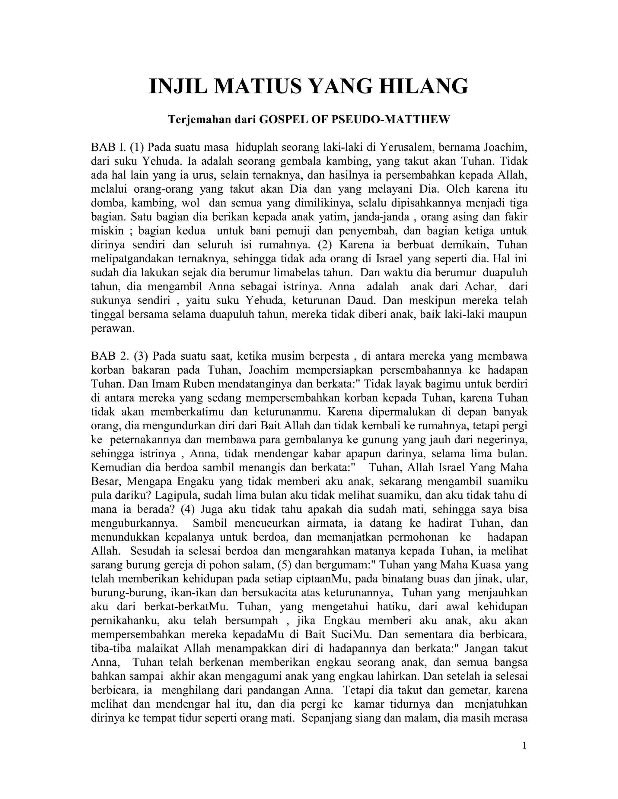 Injil Matius yang hilang | PDF