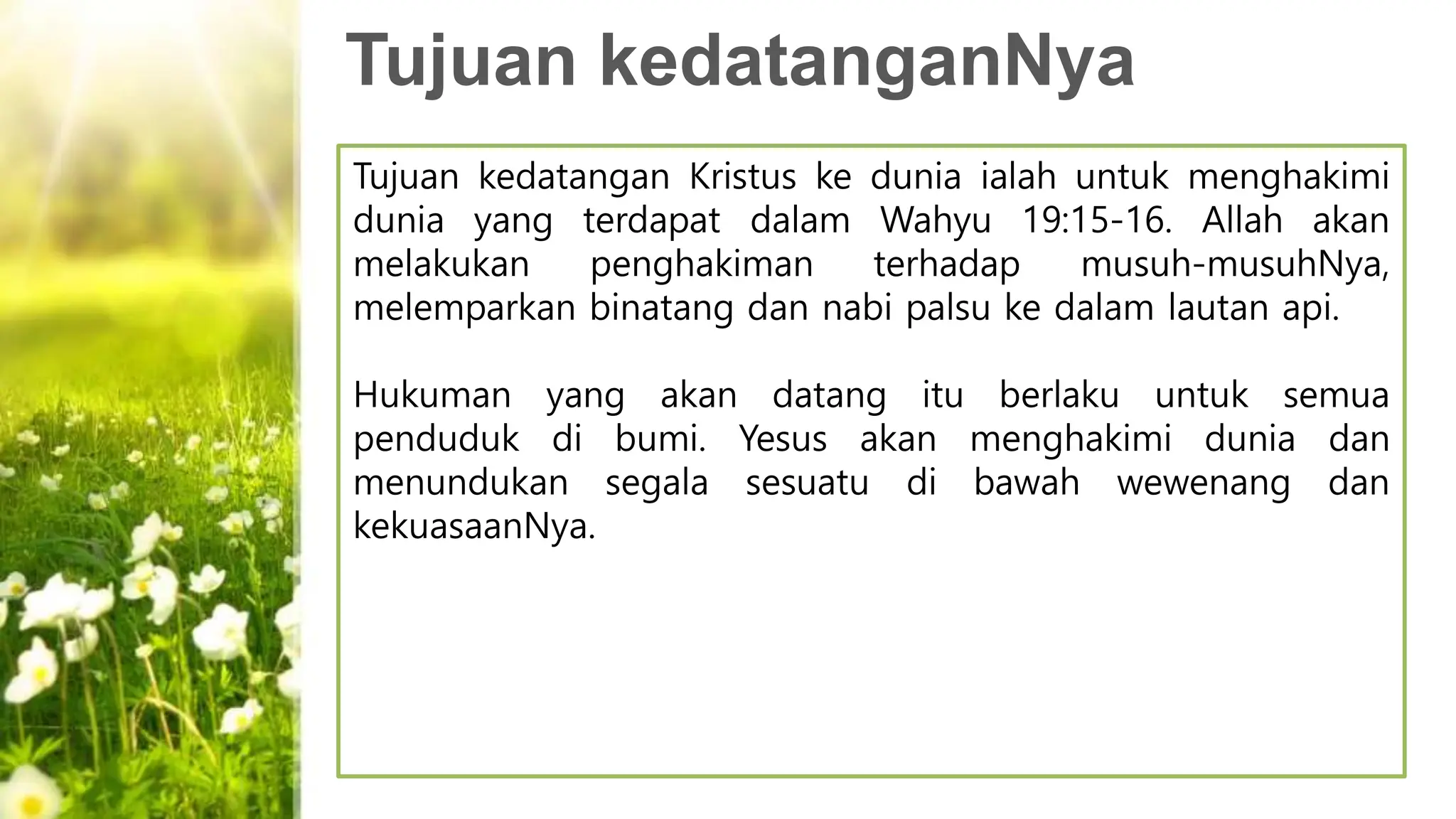 Injil Sinoptik Kedatangan Tuhan Sumber Dari Alkitab | PPT