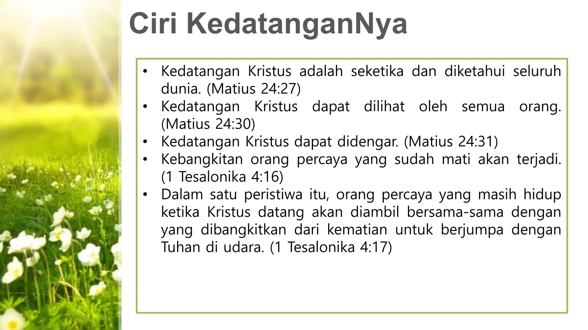 Injil Sinoptik Kedatangan Tuhan Sumber Dari Alkitab | PPT