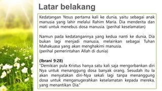 Injil Sinoptik Kedatangan Tuhan Sumber Dari Alkitab | PPT