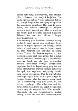 Injil Thomas tentang masa kecil Yesus (Bentuk Yunani pertama) | PDF