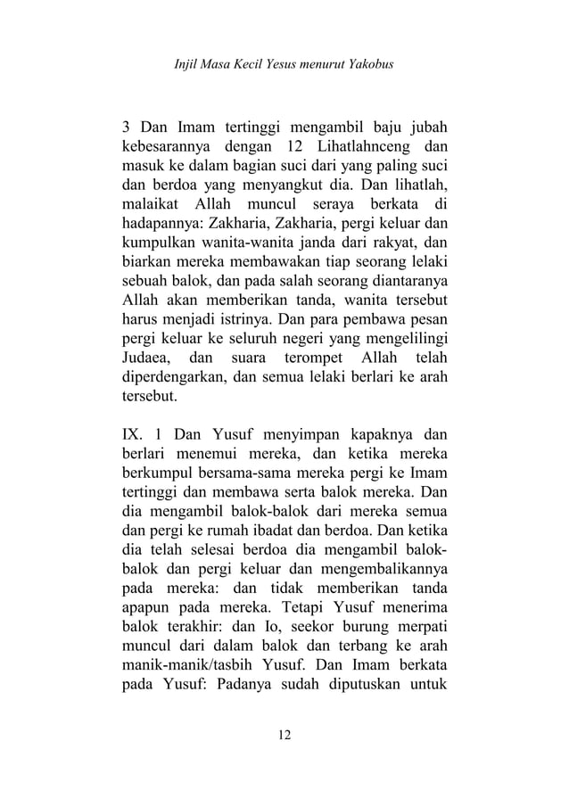 Injil Yakobus (Book of James) - Protoevangelium | PDF