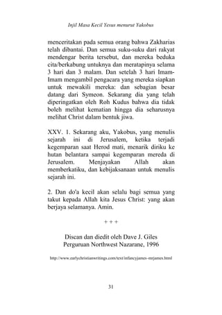 Injil Yakobus (Book of James) - Protoevangelium | PDF
