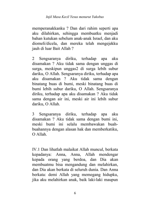 Injil Yakobus (Book of James) - Protoevangelium | PDF