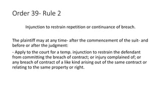 Injunction + interim order notes.Power point | PPTX