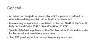 Injunction + interim order notes.Power point | PPTX