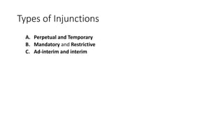 Injunction + interim order notes.Power point | PPTX