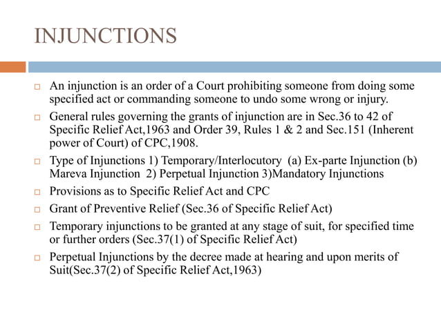 Injunctions | PPTX