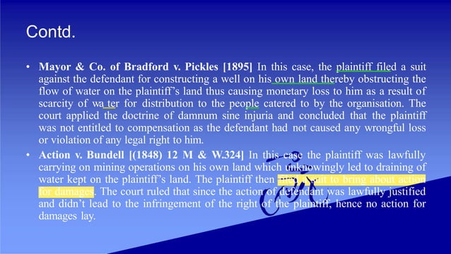 Injuria sine Damnum or Damnum sine Injuria.pptx | Death, Injury, or ...