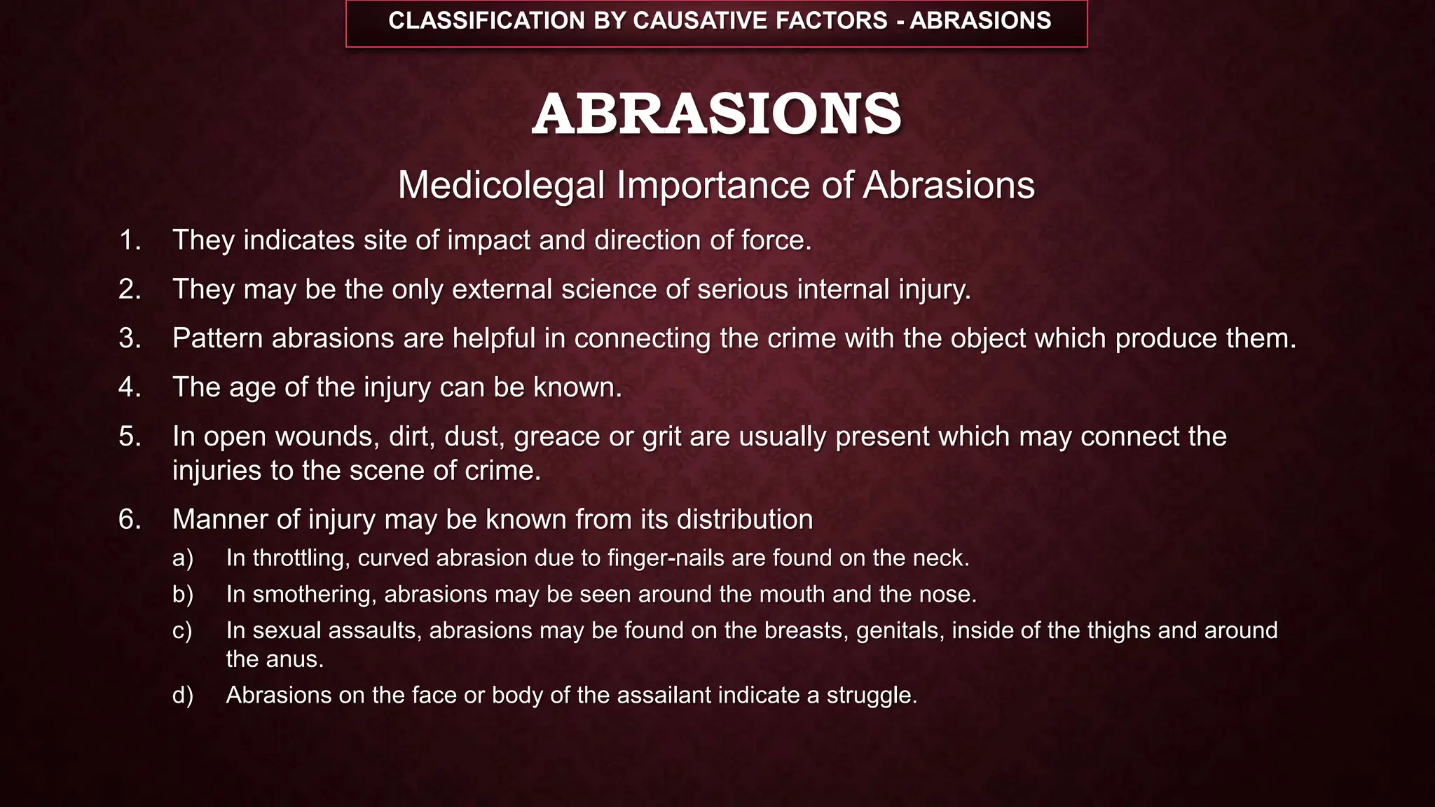 Injuries IN FORENSIC MEDICINE FOR CLASS PRESENTATION | PPTX