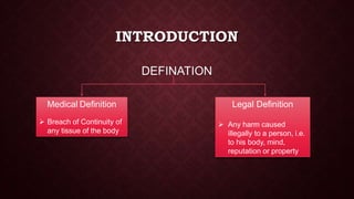 Injuries IN FORENSIC MEDICINE FOR CLASS PRESENTATION | PPTX