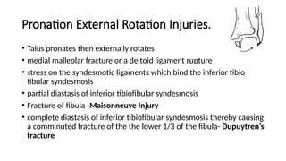 common INJURIES occuring around the ANKLE JOINT | PPTX