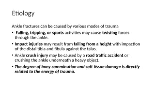 common INJURIES occuring around the ANKLE JOINT | PPTX