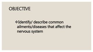 Injuries and diseases that affect the nervous system (lesson 9) | PPTX
