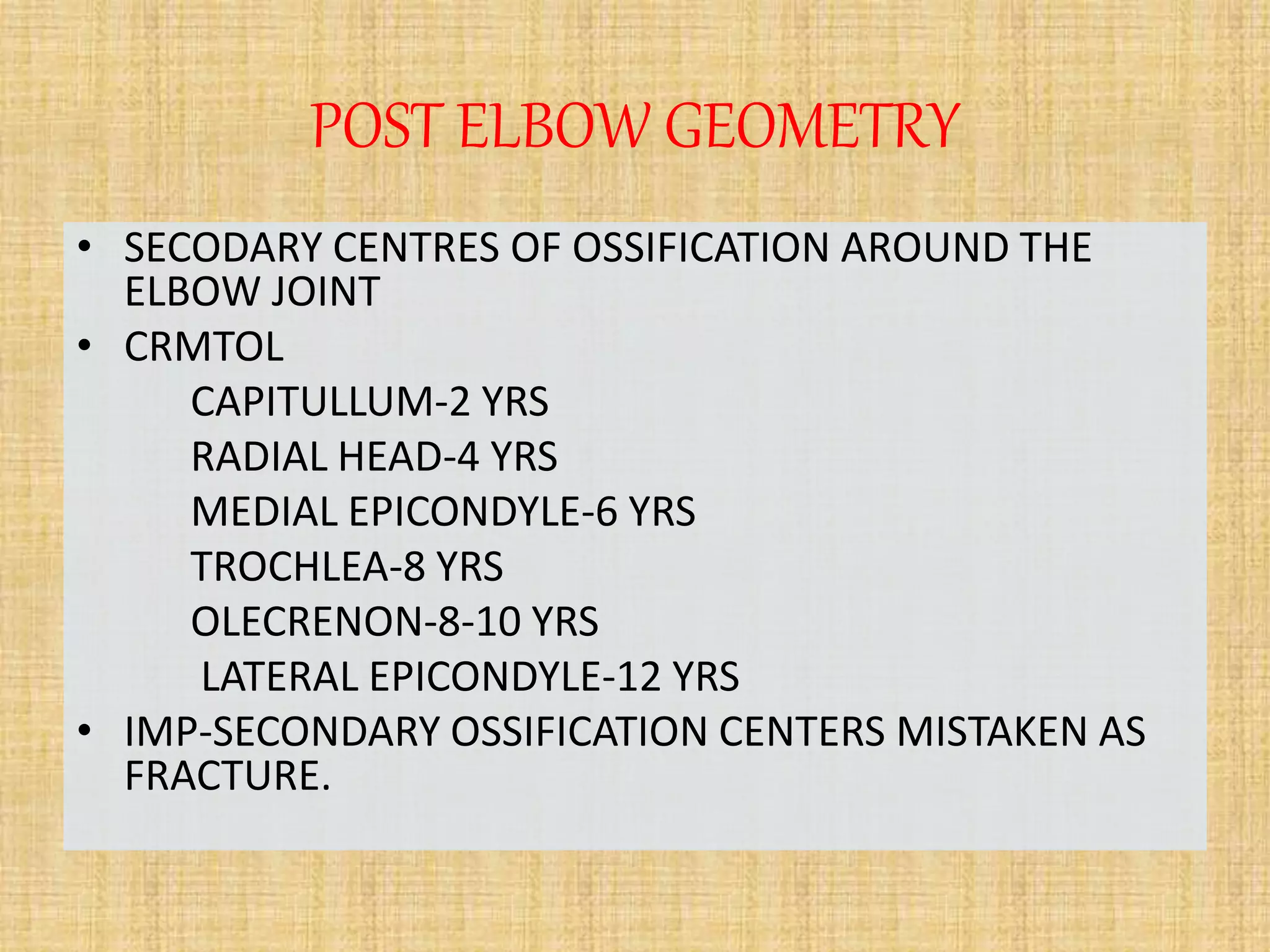Injuries around elbow in children | PPTX