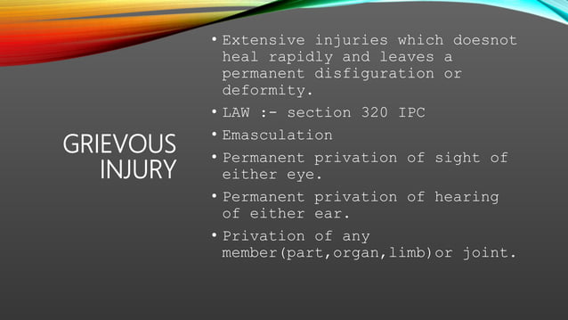 Injuries medicolegal aspect | PPTX | Death, Injury, or Military ...