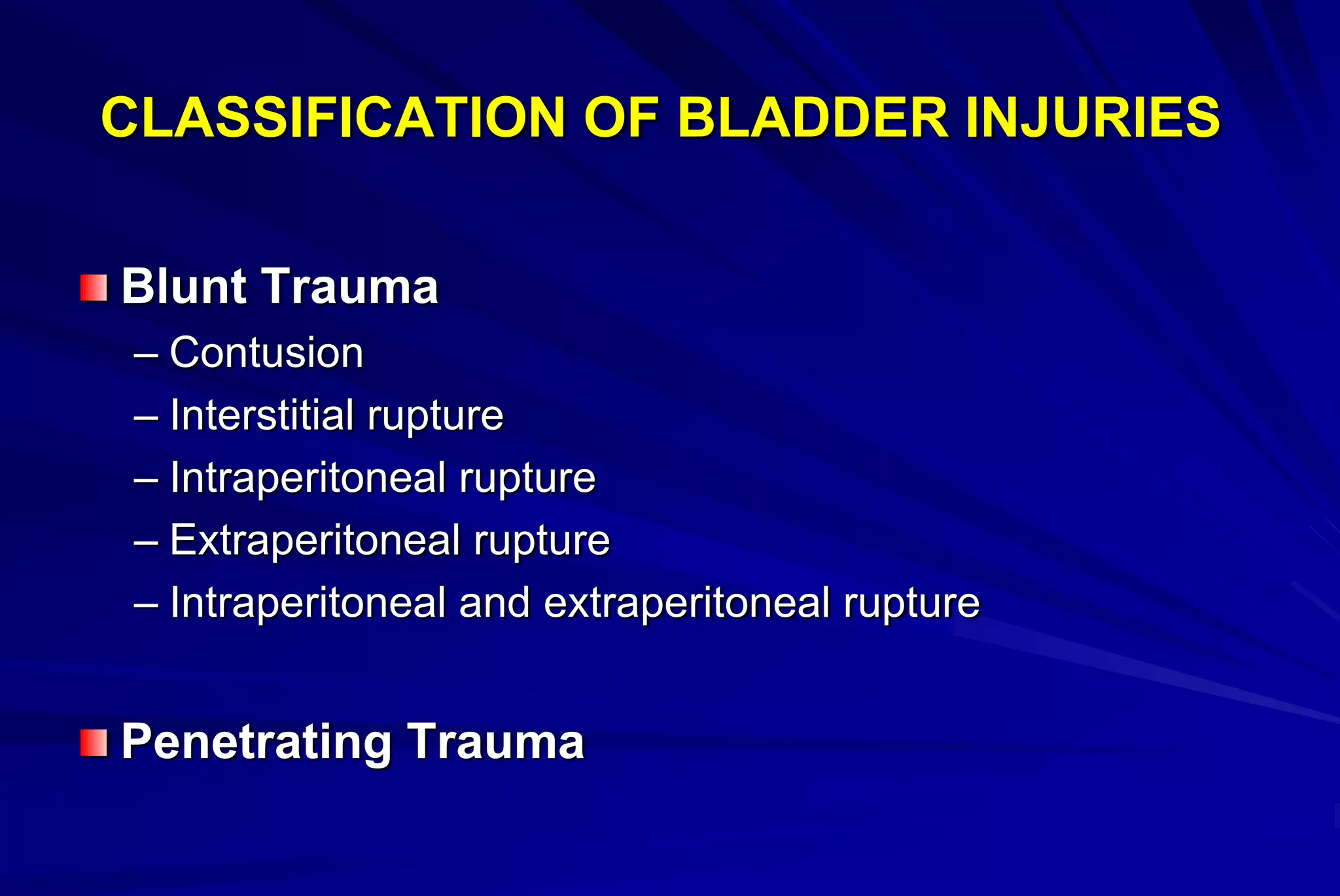 Urinary Bladder Injuries by Sayed Eleweedy | PPT