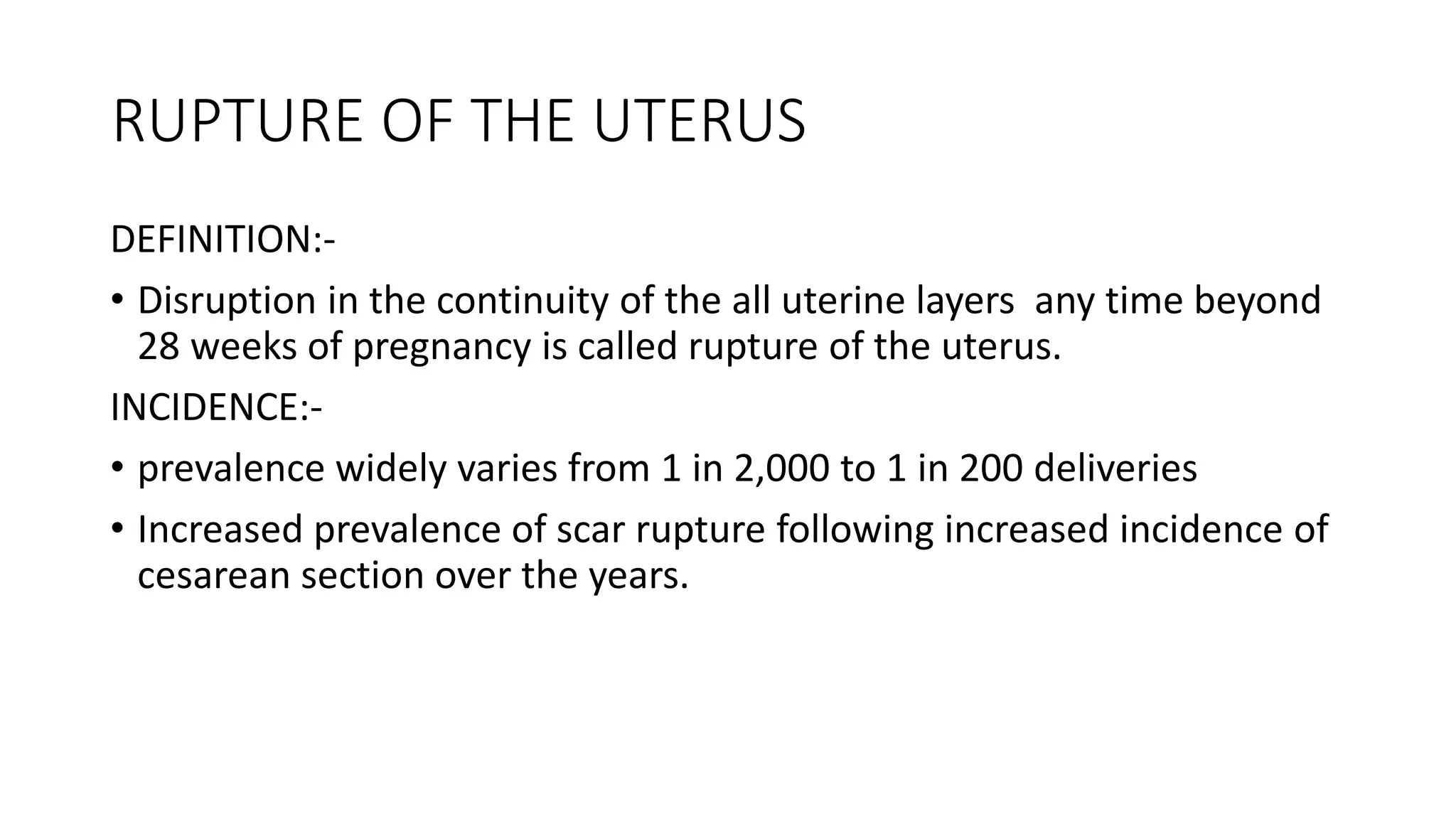RUPTURE OF UTERUS | PPTX