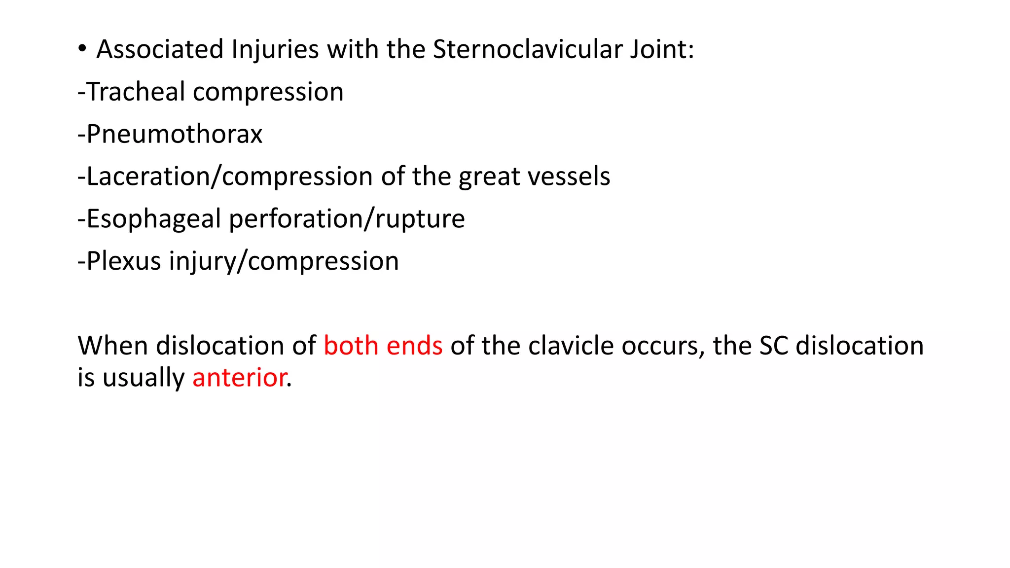 Injuries to the sternoclavicular joint | PPTX