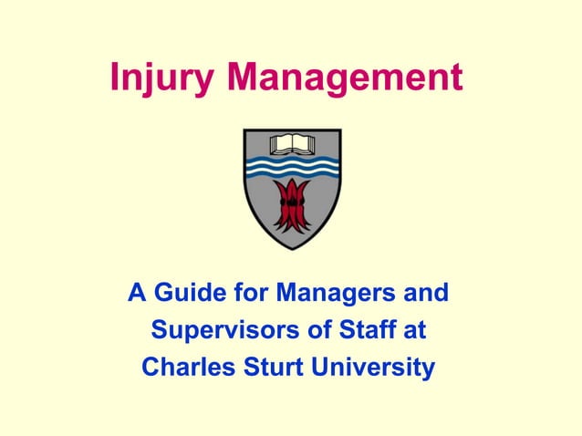 injury-management-guide-for-supervisors.ppt | Injuries | Diseases and ...