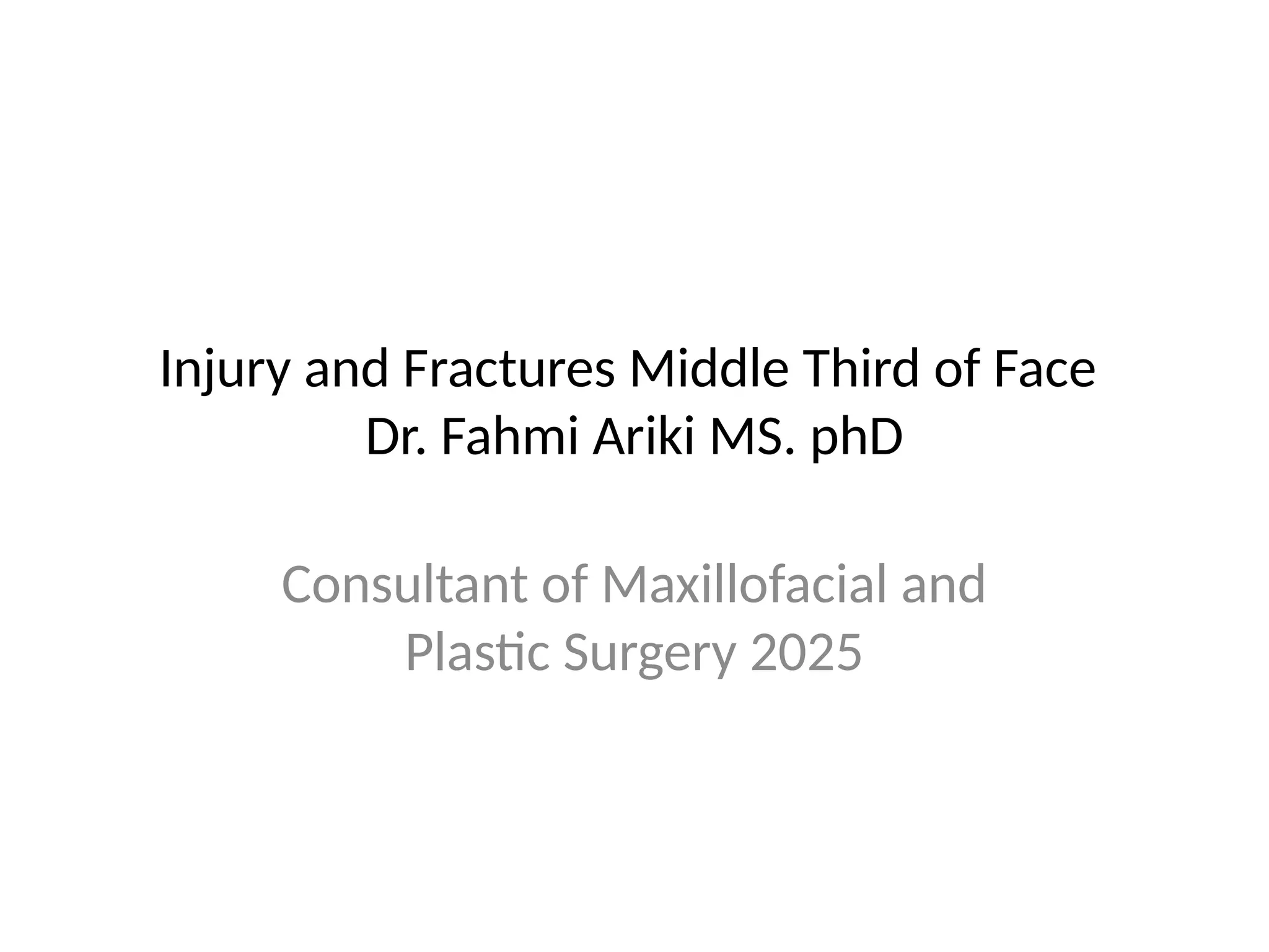 Injury and Fractures Middle Third of Face .pptx