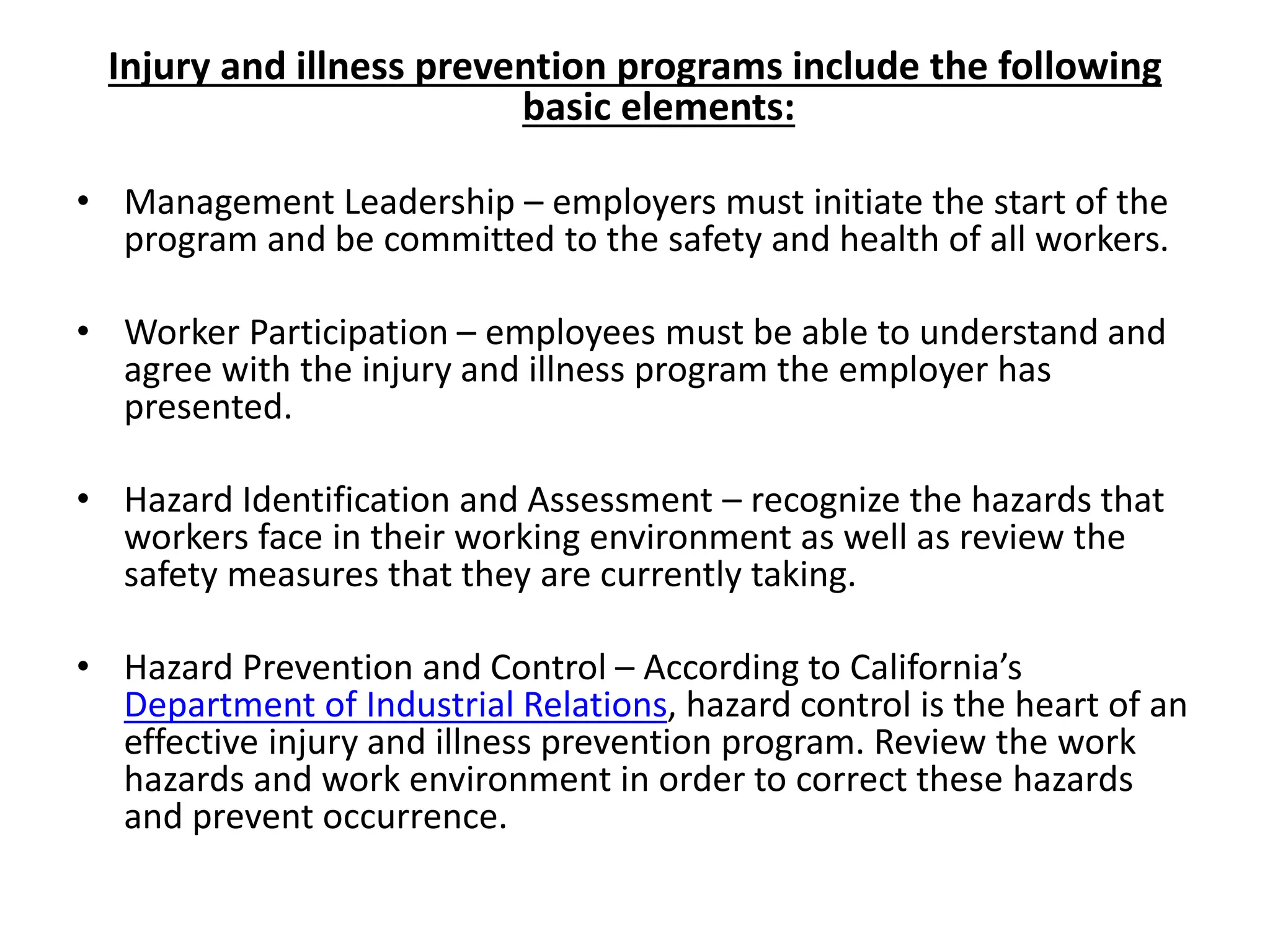 Injury and Illness Prevention for Workers | PPTX
