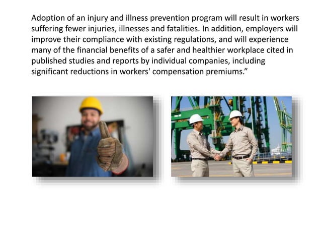 Injury and Illness Prevention for Workers | PPTX
