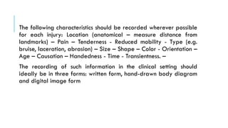 INJURY ASSESSMENT, CLASSIFICATION AND DOCUMENTATION.pptx