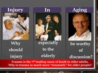 Geriatric Population. Injury in Aging (Geriatrics) : How to Handle ...
