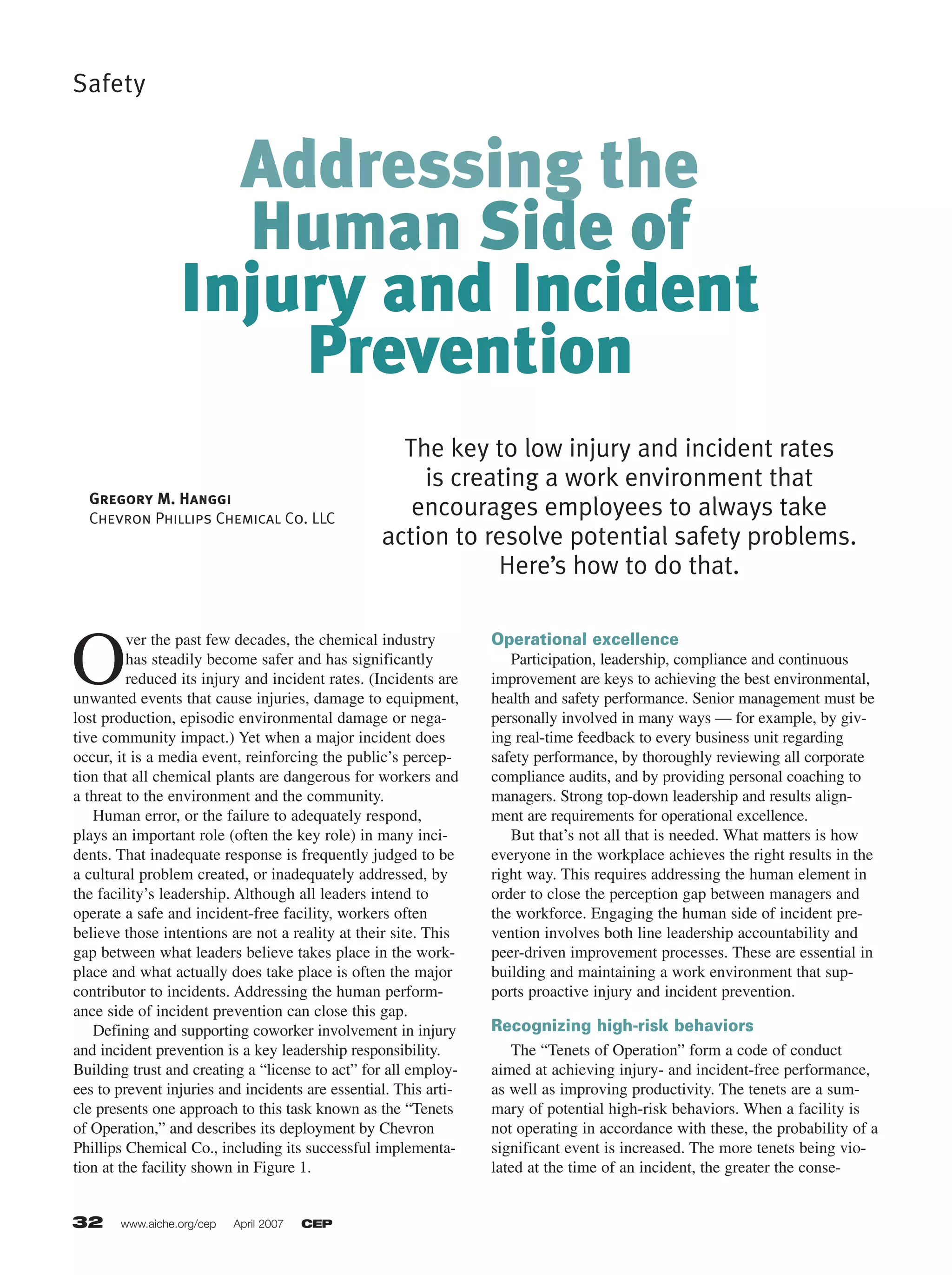 Injury & incident prevention | PDF