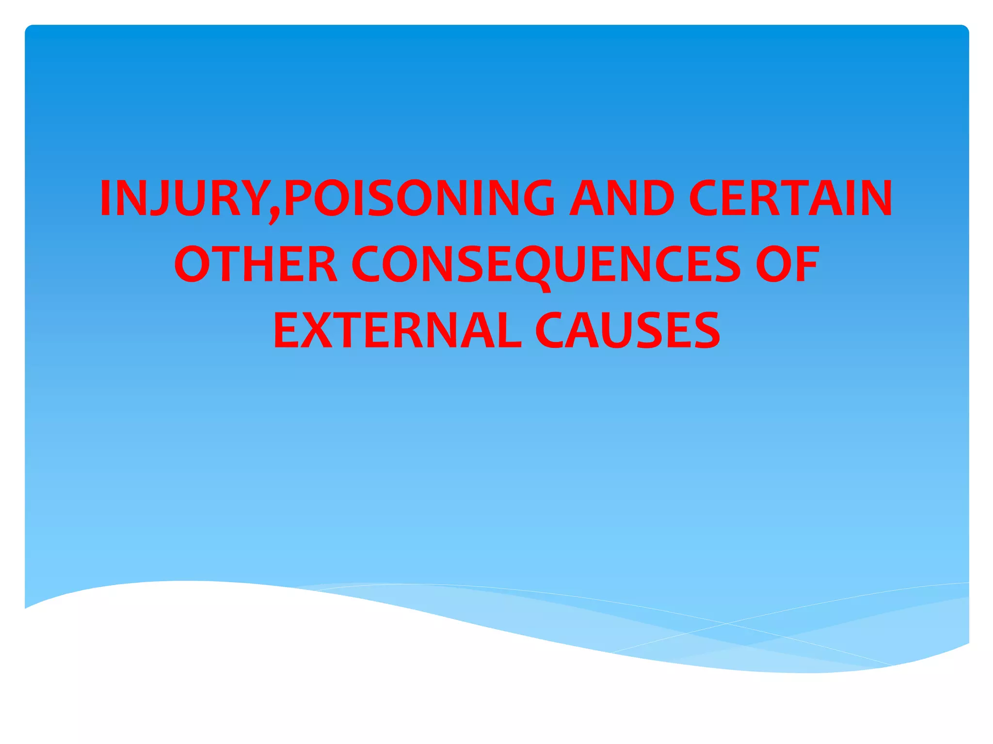 Injury,poisoning and certain other consequences of external causes | PPTX