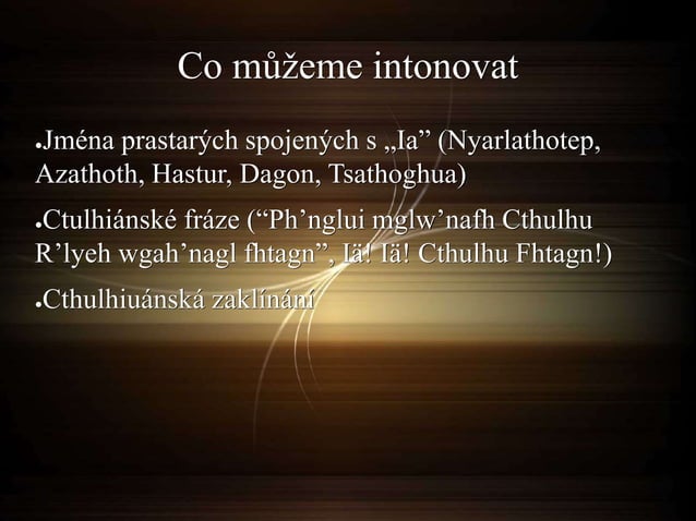 Inkantace Cthuvian | PPT