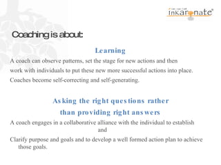 Inkarnate Corporate and executive coaching offering | PPT