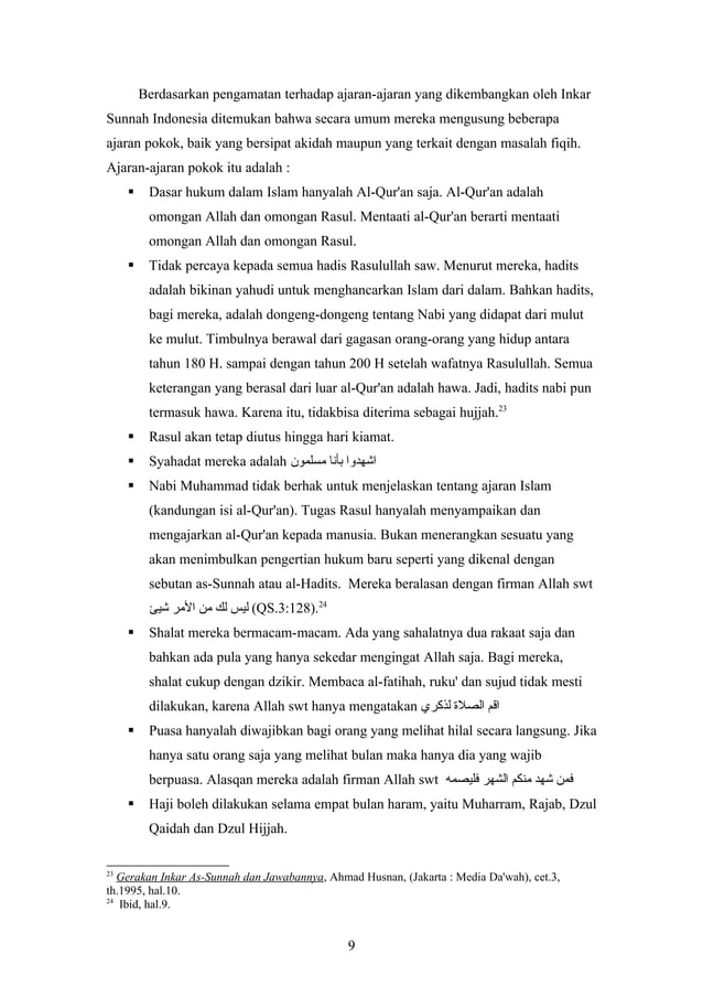 FENOMENA INKAR SUNNAH | PDF