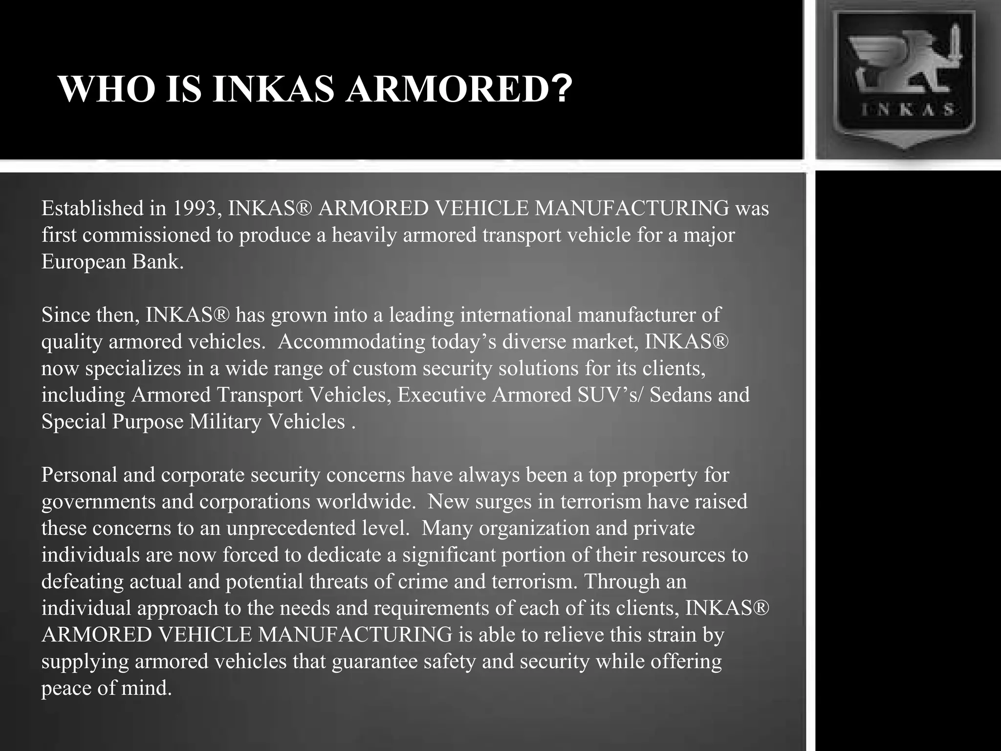 Inkas Armored Vehicle Manufacturing | PPT | Automotive Industry ...
