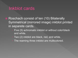 Inkblot test (rorschach inkblot) | PPTX
