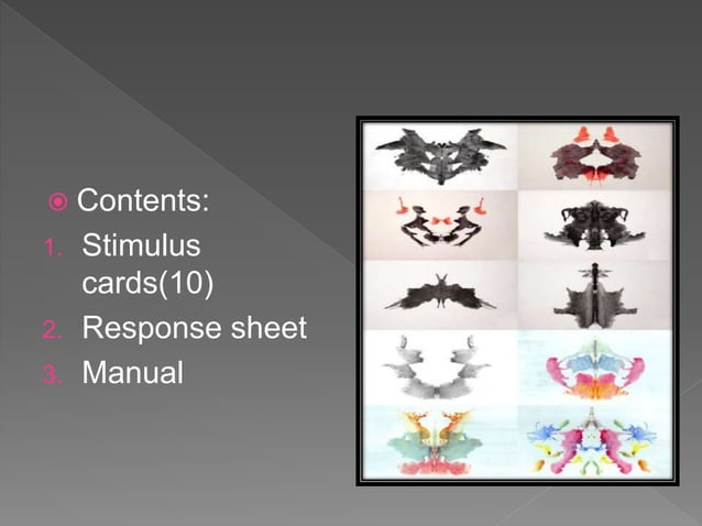 Inkblot test (rorschach inkblot) | PPTX | Medical Health