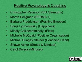 Positive Psychology Coaching presentation Warren Doyle | PPTX
