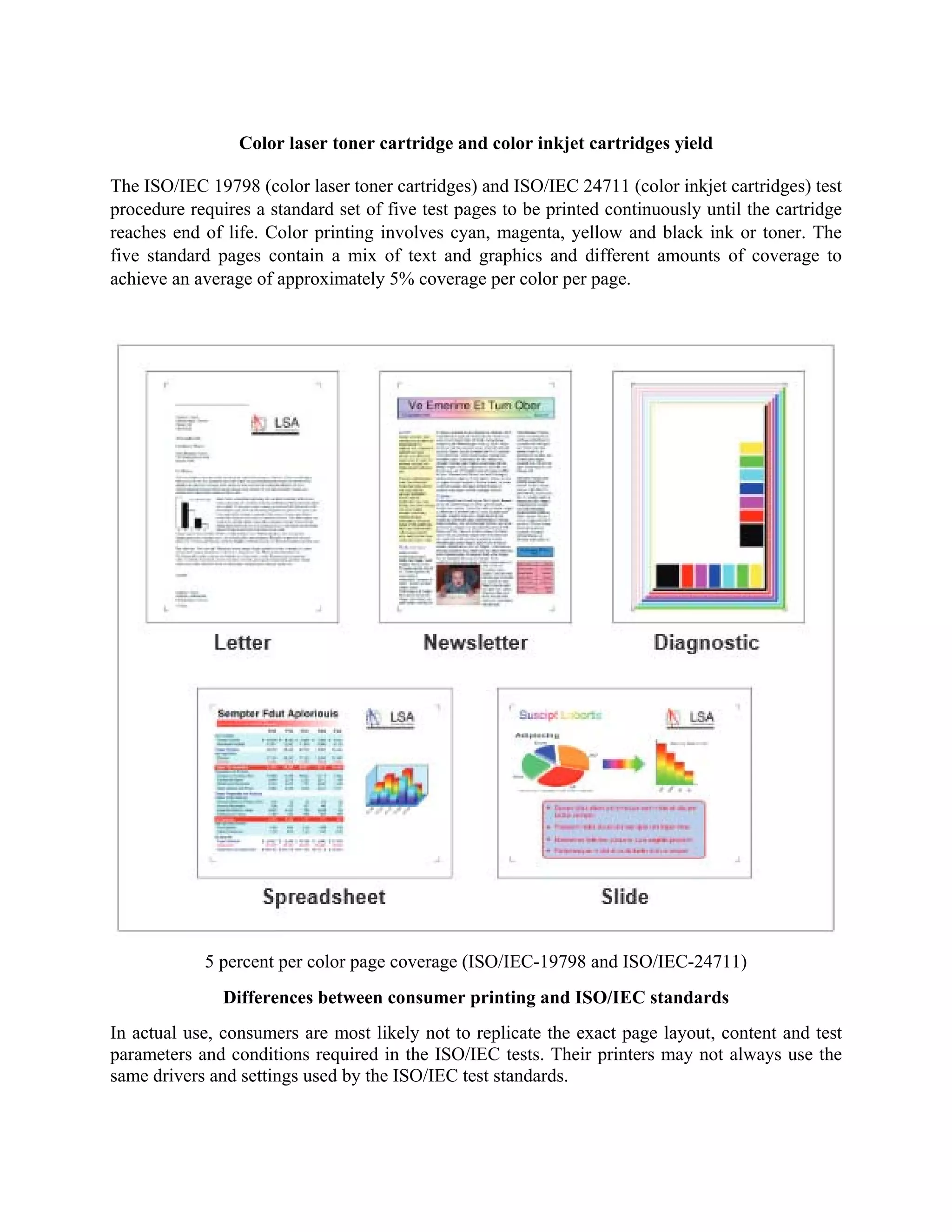 Inkjet cartridges and laser toner cartridges page yield explained | PDF