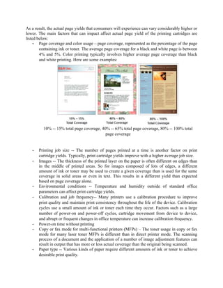 Inkjet cartridges and laser toner cartridges page yield explained | PDF