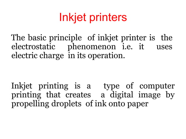 Ink jet printer | PPTX | Computer Peripherals | Computing