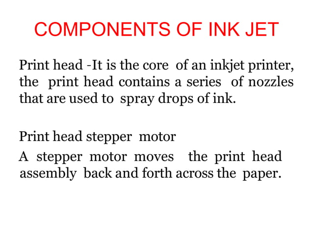 Ink jet printer | PPTX | Computer Peripherals | Computing
