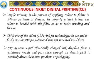 Continious Inkjet digital printing | PPTX