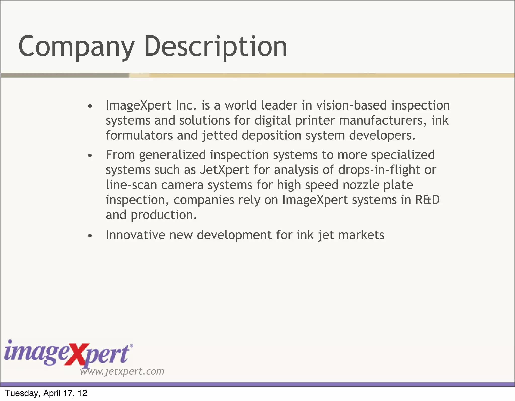 Inkjet test equipment | PDF