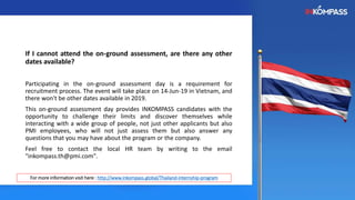 INKOMPASS THAILAND - A Philip Morris International Internship Program | PPT