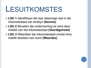 Inkomstesstaat - Graad 8 | PPTX