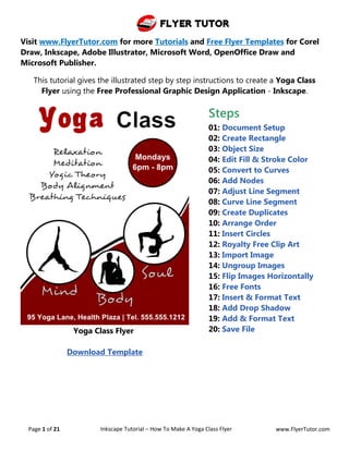 Inkscape Beginner Tutorial: How to Make a Yoga Class Flyer | PDF