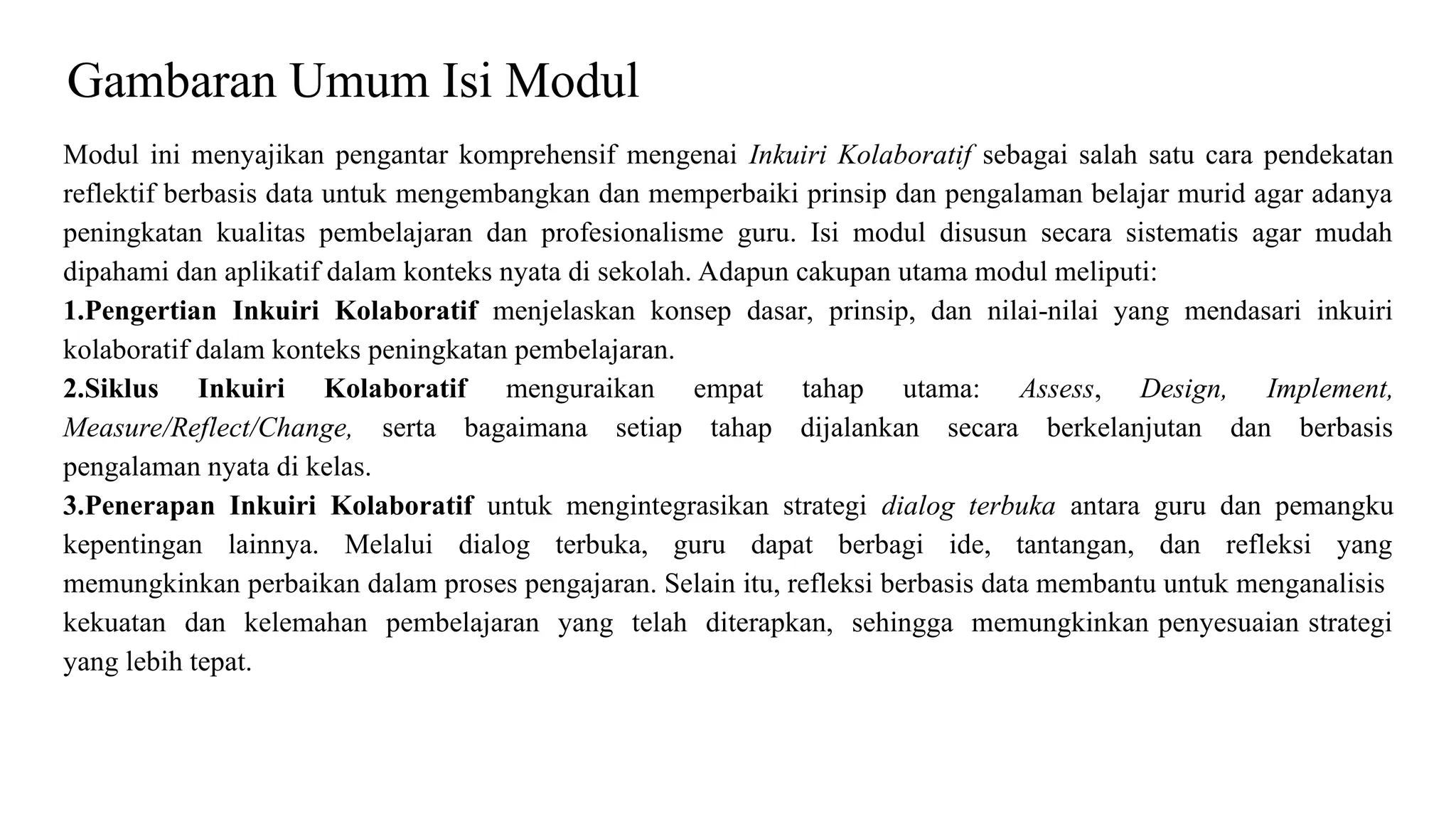 Inkuiri Kolaboratif bagi guru di Satuan Pendidikan .ppt