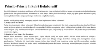 Inkuiri Kolaboratif bagi guru di Satuan Pendidikan .ppt